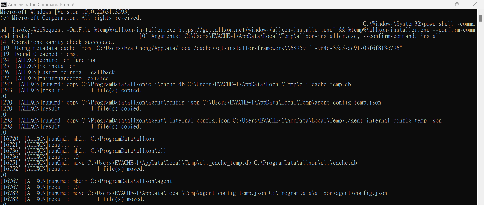 Install Allxon Agent via Command